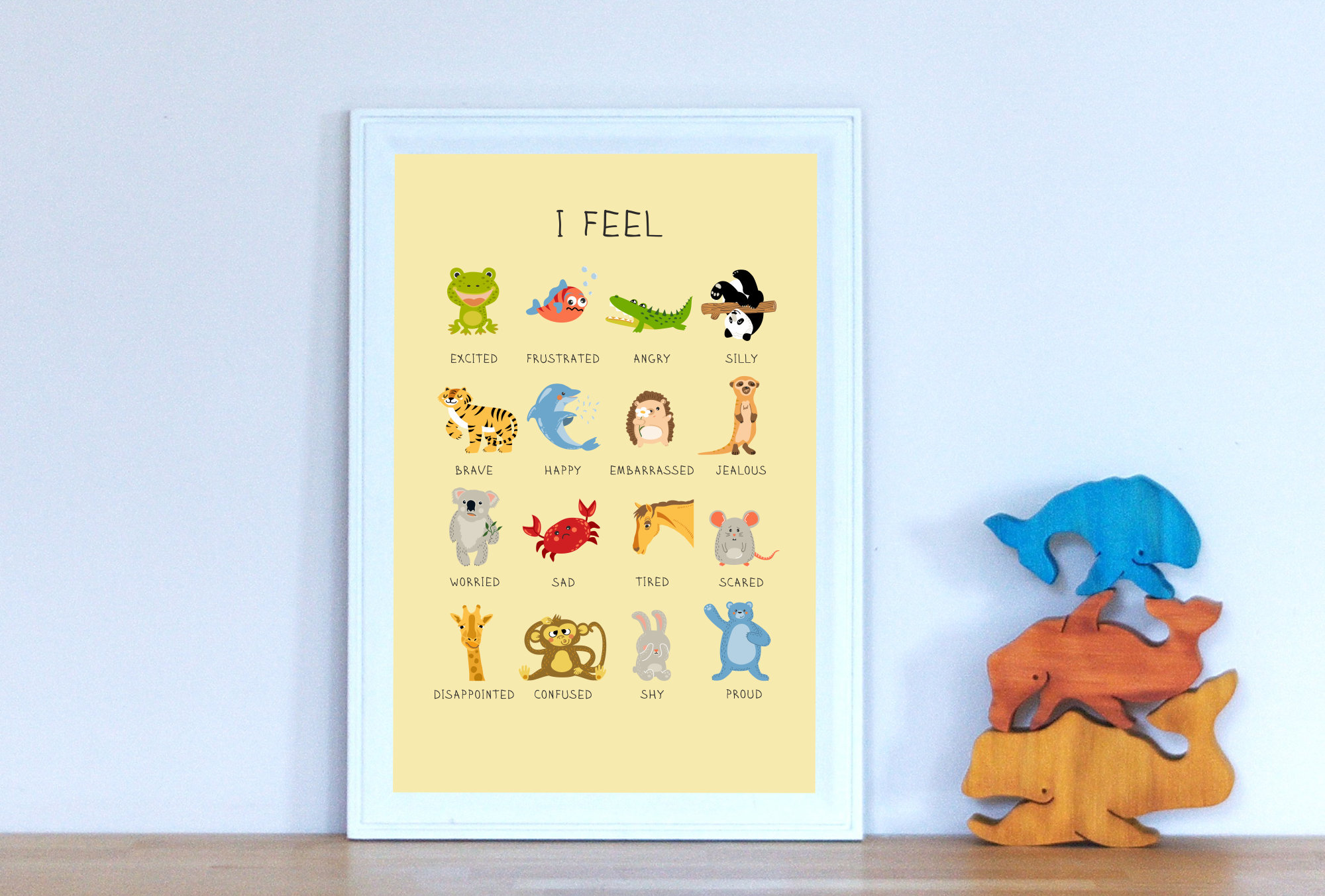 Feelings and Emotions Chart, I Feel Animals Poster, Learning Feelings ...