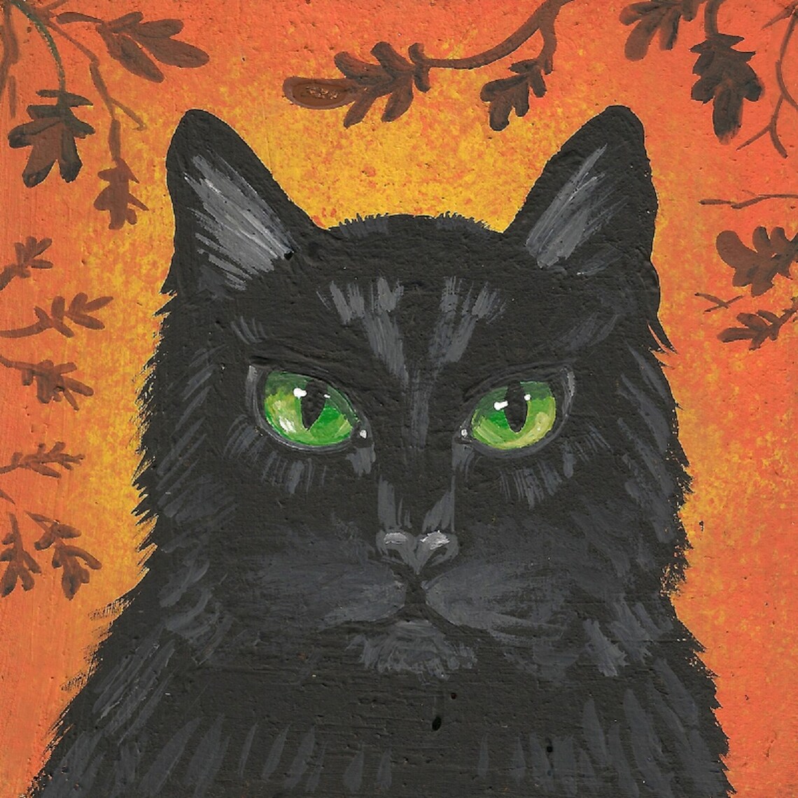 4x4 LUCKY RYTA Halloween Black Cat Portrait Tuxedo Scary - Etsy