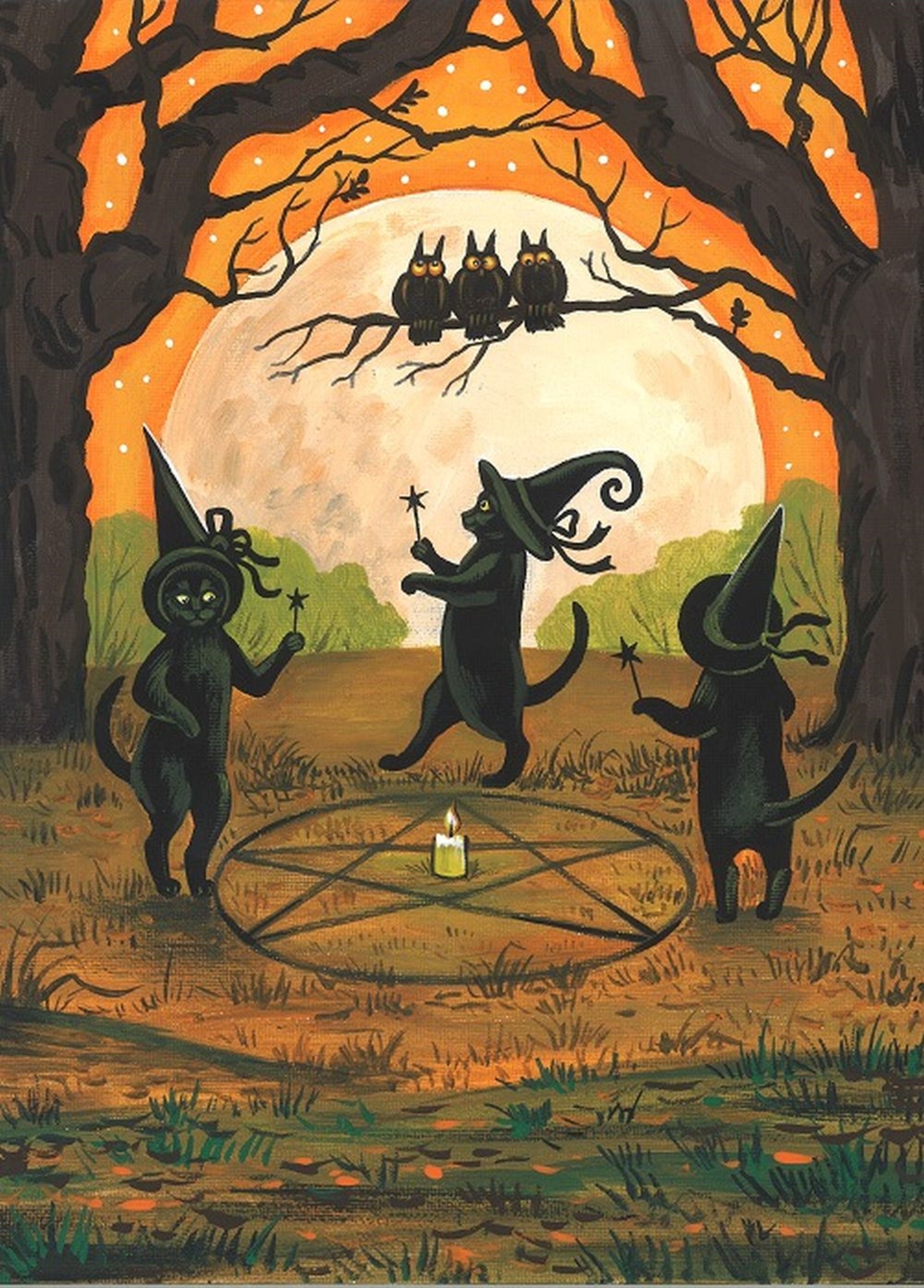 5x7 WITCH'S CIRCLE Ryta Print of Original Painting | Etsy