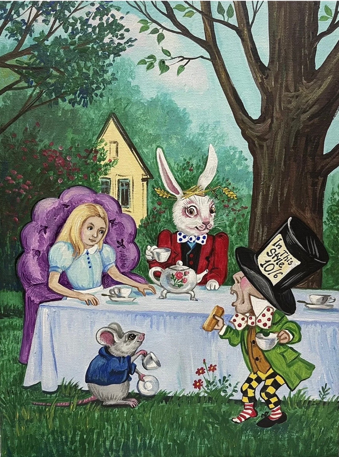 11x14 Alice in Wonderland Print of Painting Garden Flowers Ryta Folk ...