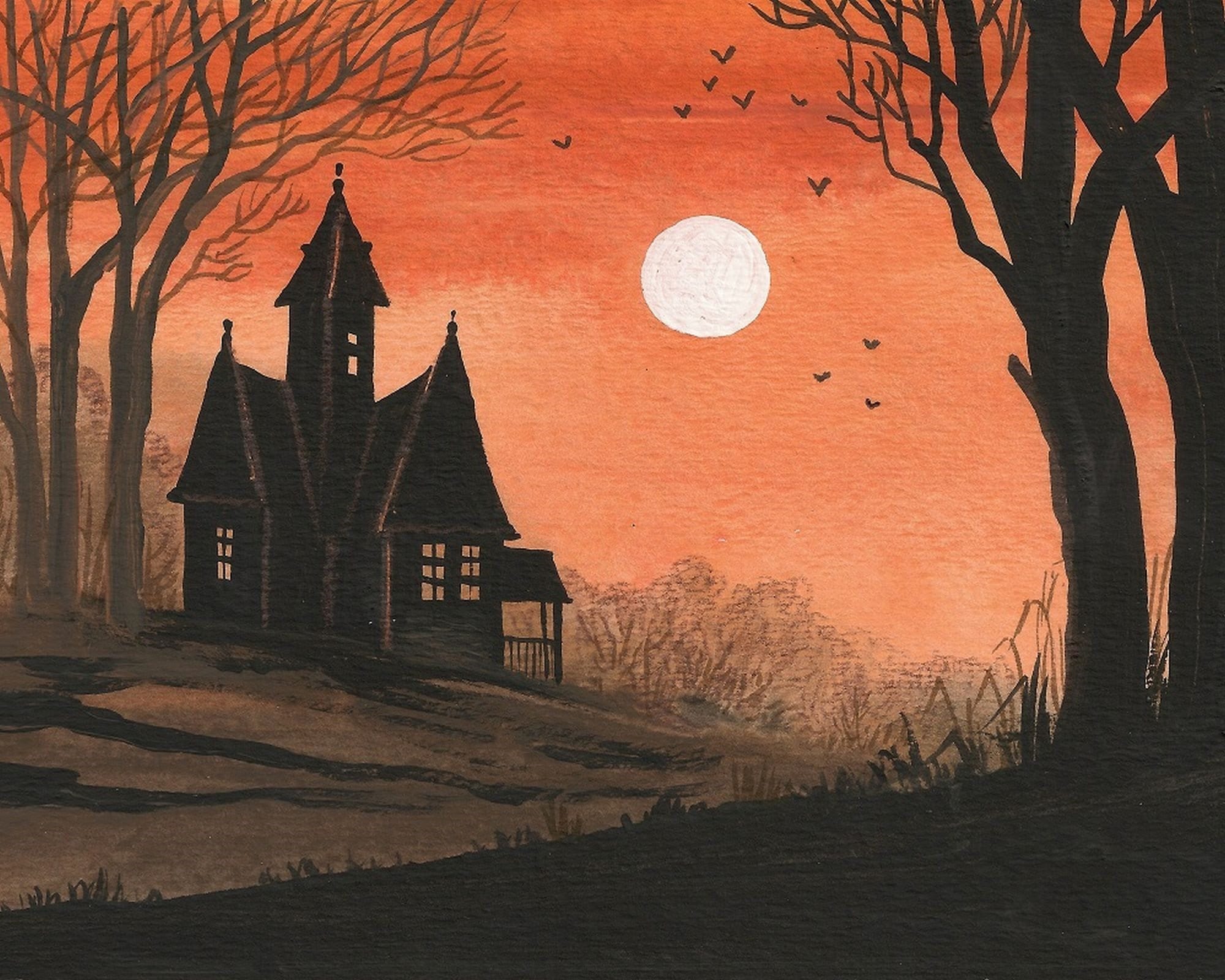 8x10 Old Spooky Home RYTA Haunted Halloween barn farm | Etsy