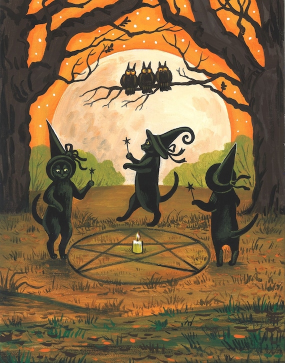11x14 WITCH'S CIRCLE Ryta Print of Original Painting | Etsy