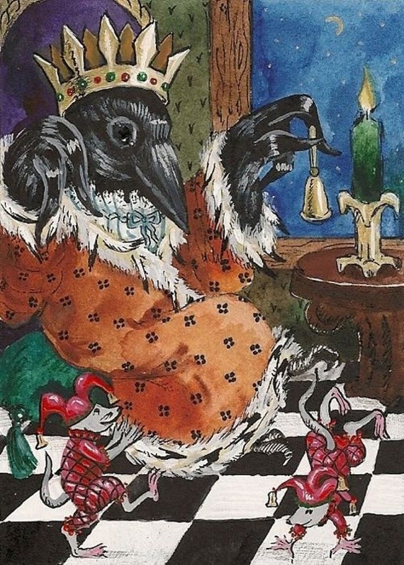 ACEO Raven Constellation RYTA Astronomy Milky Way space travel crow ...