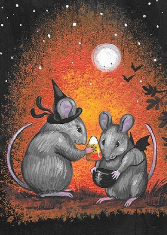 5x7 Sweeties RYTA Halloween Mouse Mice trick or treat candy | Etsy