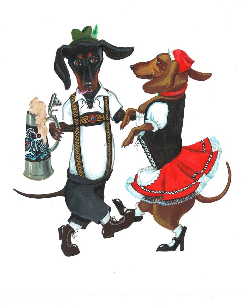 11x14 Dancing Dachshunds RYTA Dachshund German Germany Beer - Etsy