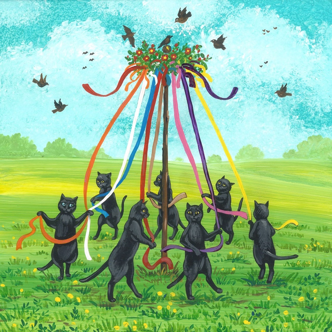 4x4 Maypole Dance RYTA May Pole Black Cat Celtic Pagan Celebration ...