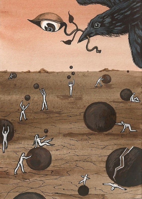 5x7 Watchful Eye RYTA Raven Crow Armageddon Surreal Gothic - Etsy