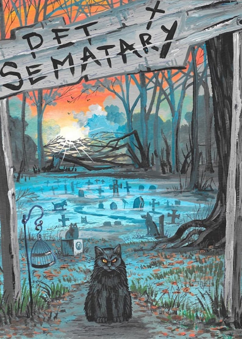 ACEO Pet Cemetery RYTA Semetery Stephen King Illustration Halloween ...
