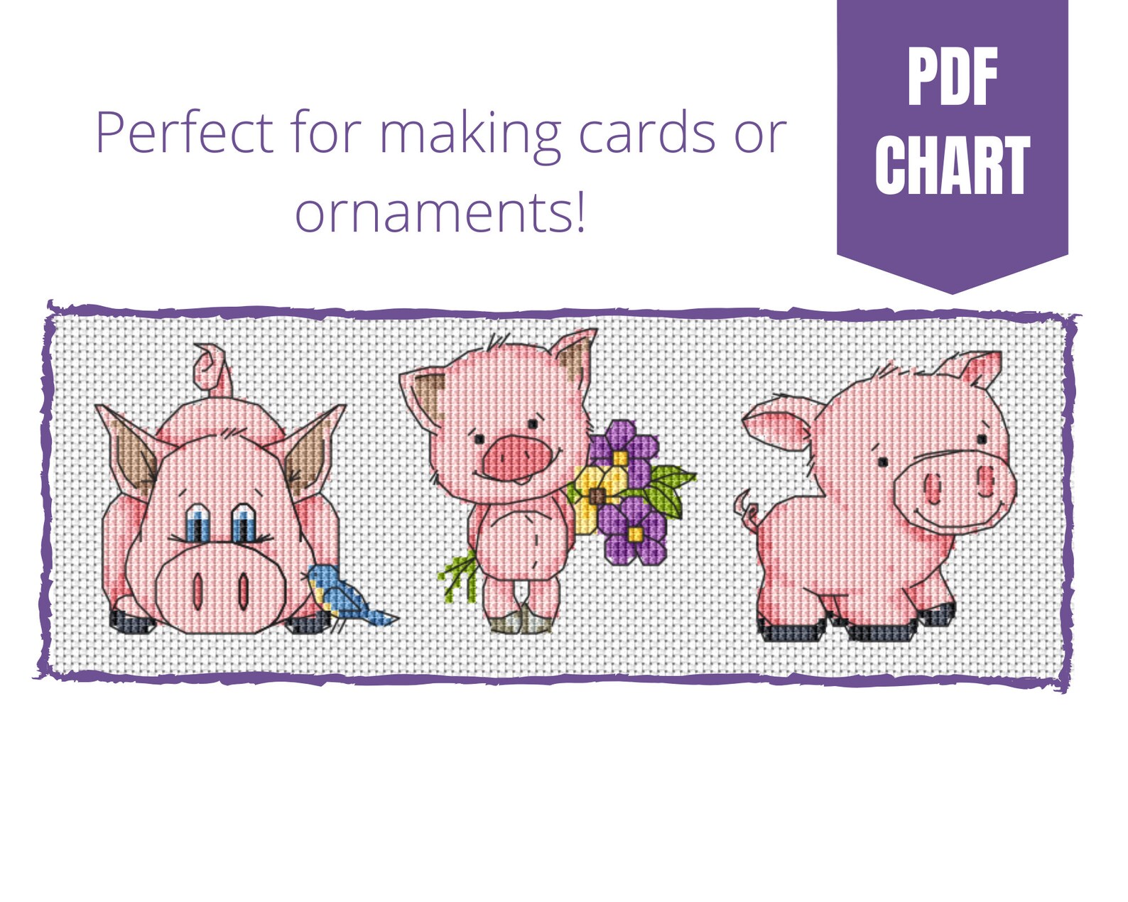 Cute Pigs Cross Stitch Chart/nine Pigs Cross Stitch/cross - Etsy