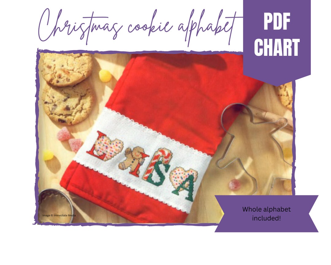 Christmas Cookies Alphabet Cross Stitch Pattern Festive Cookies Cross ...