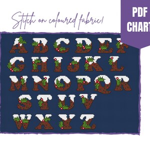 Christmas Pudding Alphabet Cross Stitch Chart Christmas Pudding ...