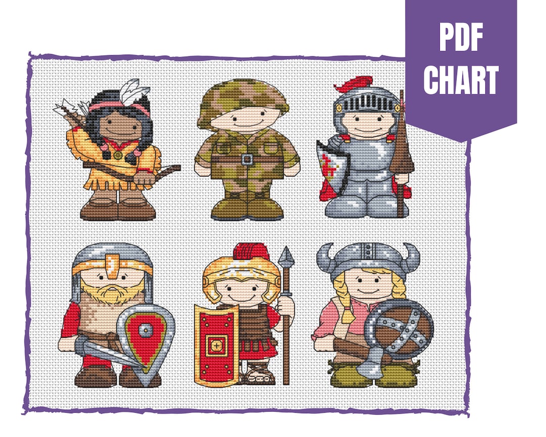 Soldier Cross Stitch Chart/cute Soldiers Cross Stitch Pattern/soldier ...
