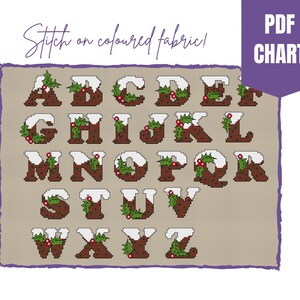 Christmas Pudding Alphabet Cross Stitch Chart Christmas Pudding ...