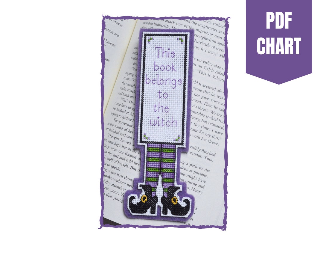 Witch Legs Bookmark Cross Stitch Chart/halloween Bookmark Cross Stitch ...