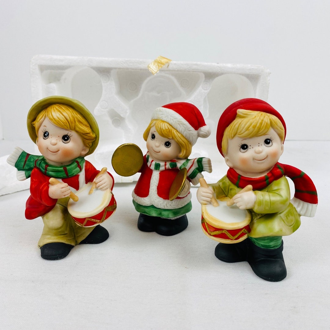 New Old Stock Vintage Homco Christmas Figurines 2 Drummer Boys & Cymbal ...