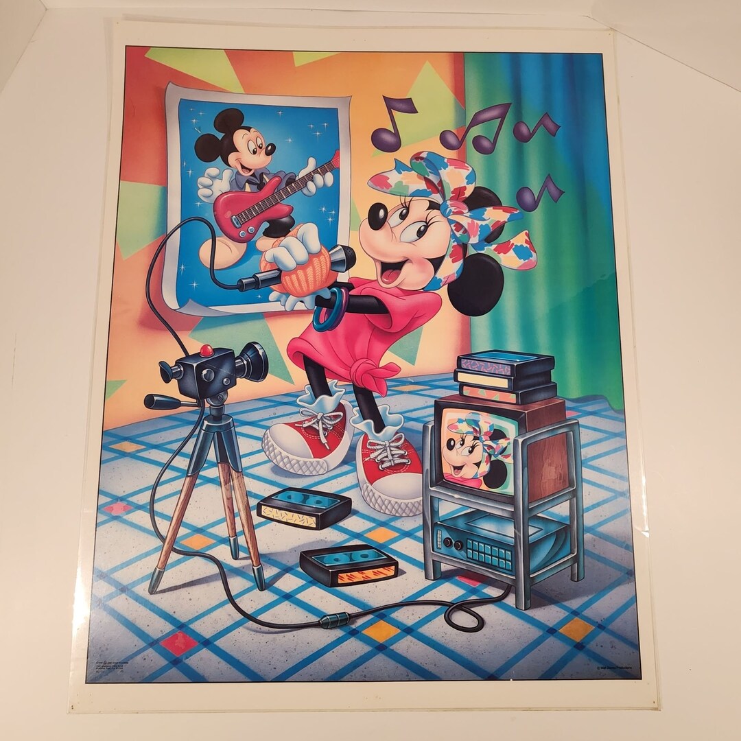Vtg 1986 Disney One Stop Posters Mickey & Minnie Mouse Laminated Poster 28x22 - Etsy