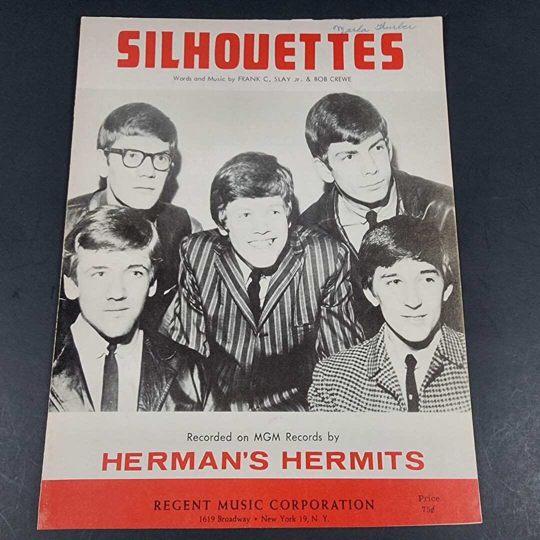 Hermans Hermits silhouettes 1965 Sheet Music by Frank C. Slay Jr. & Bob ...