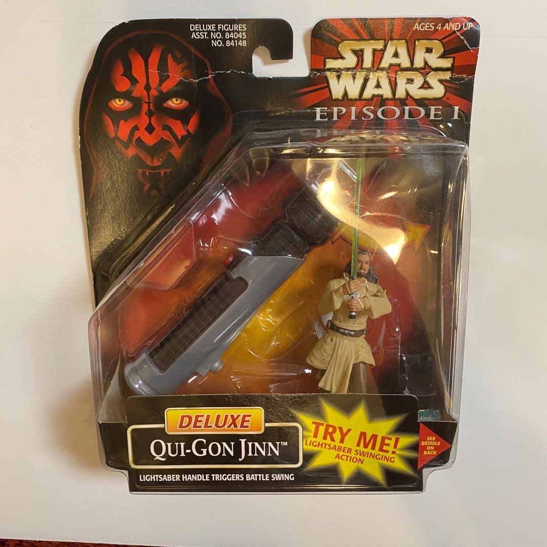 1998 Star Wars Episode I Qui-gon Jinn Deluxe Action Figure - Etsy