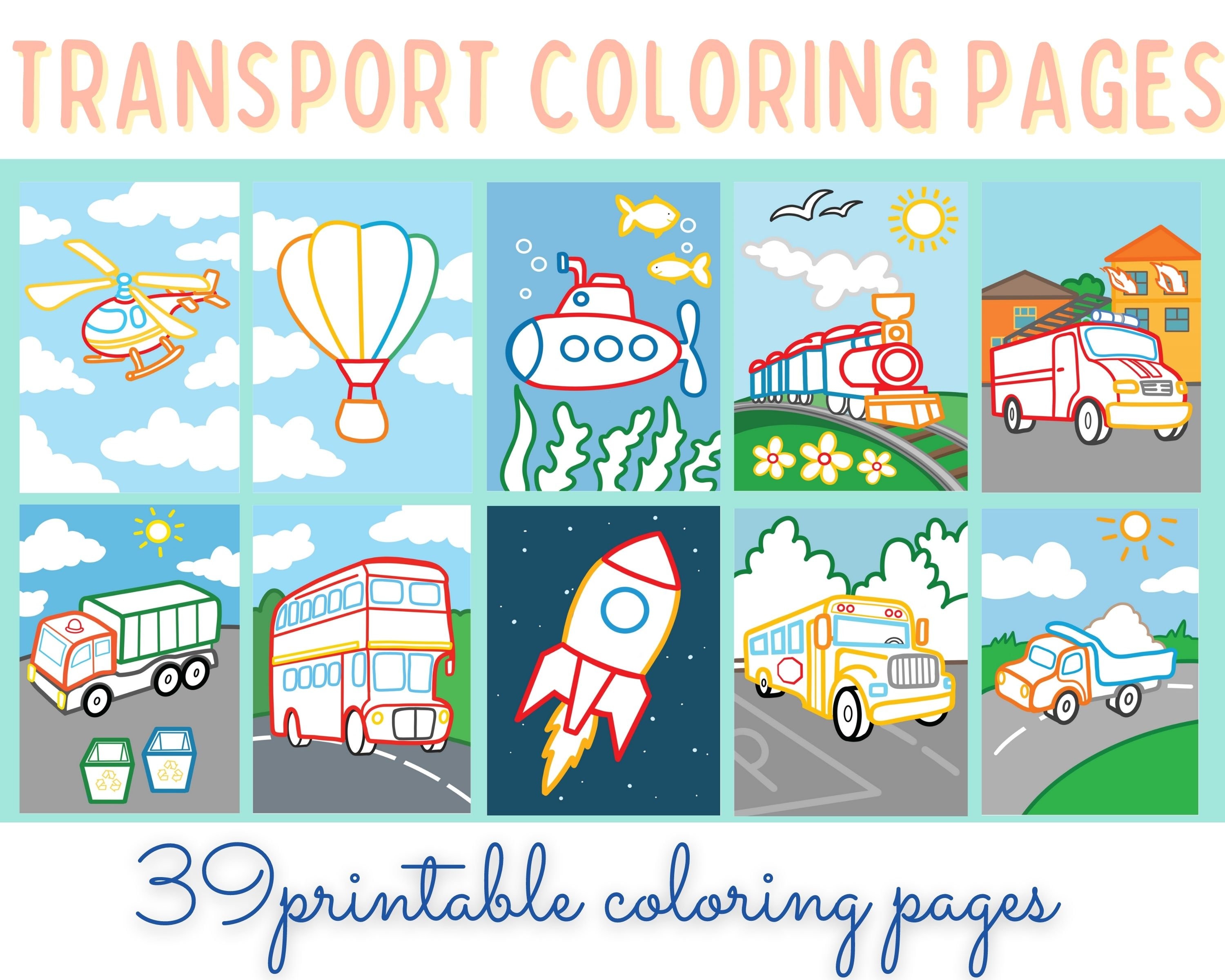 Printable Transport Coloring Pages for Kids Things-that-go Thick ...