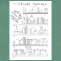 100 Book Challenge Tracker Printable,books Reading Challenge Templates ...