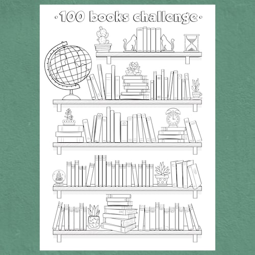 100 Books Challenge Printable Reading Log Book Tracker - Etsy