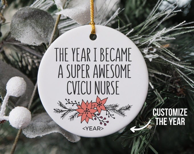 Pediatric Cardiovascular ICU Nurse Ornament, Personalized Peds CVICU RN ...