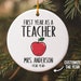 First Year as A Teacher Ornament, Personalized Teacher Ornament, New ...