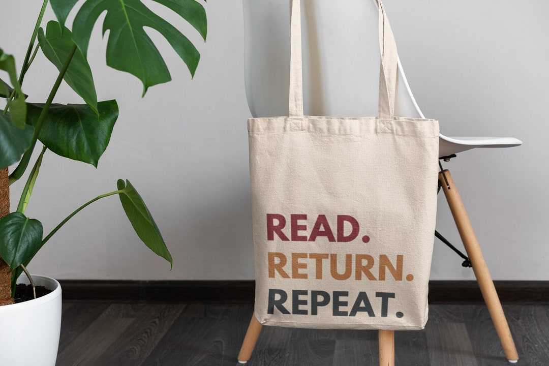 Read Return Repeat, Library Book Bag, Reader Tote Bag, Librarian Gifts ...