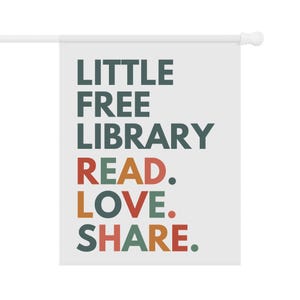 Little Free Library Flag, Read Love Share, Library Garden Flag, Free ...