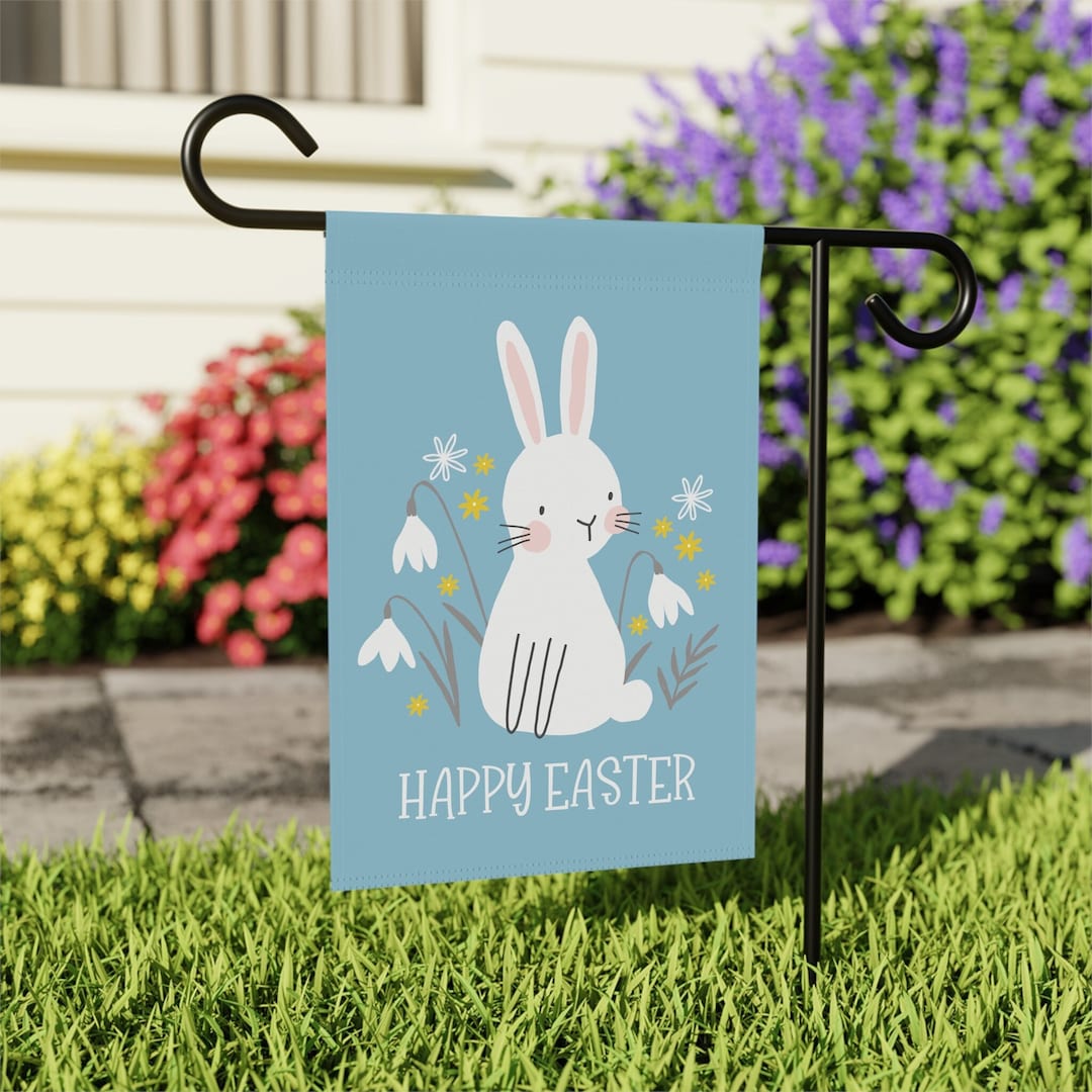 Happy Easter Flag, Bunny Flag, Spring Yard Flag, Easter Garden Flags ...