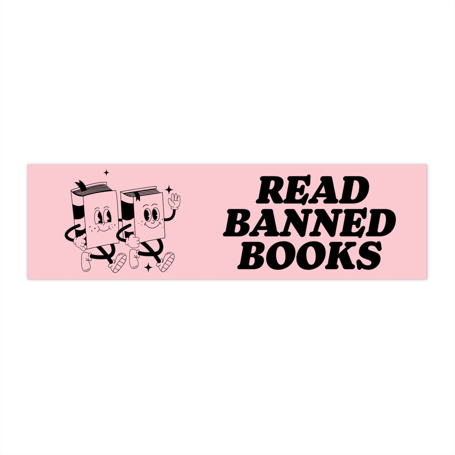 Read Banned Books Bumper Sticker, Reading Bumper Stickers, Retro Bumper ...