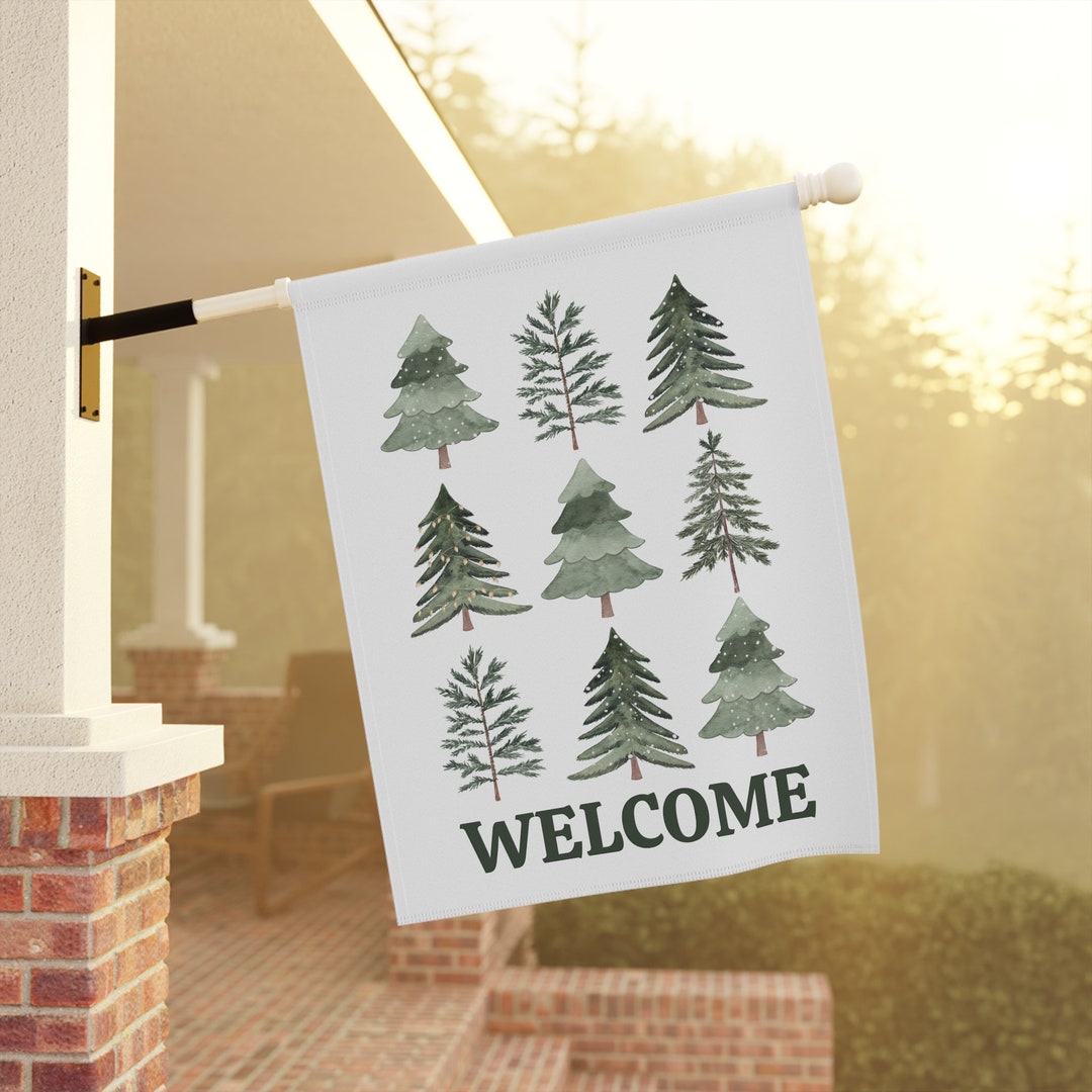 Welcome Flag, Christmas Garden Flag, Winter Garden Flag, Holiday Garden ...