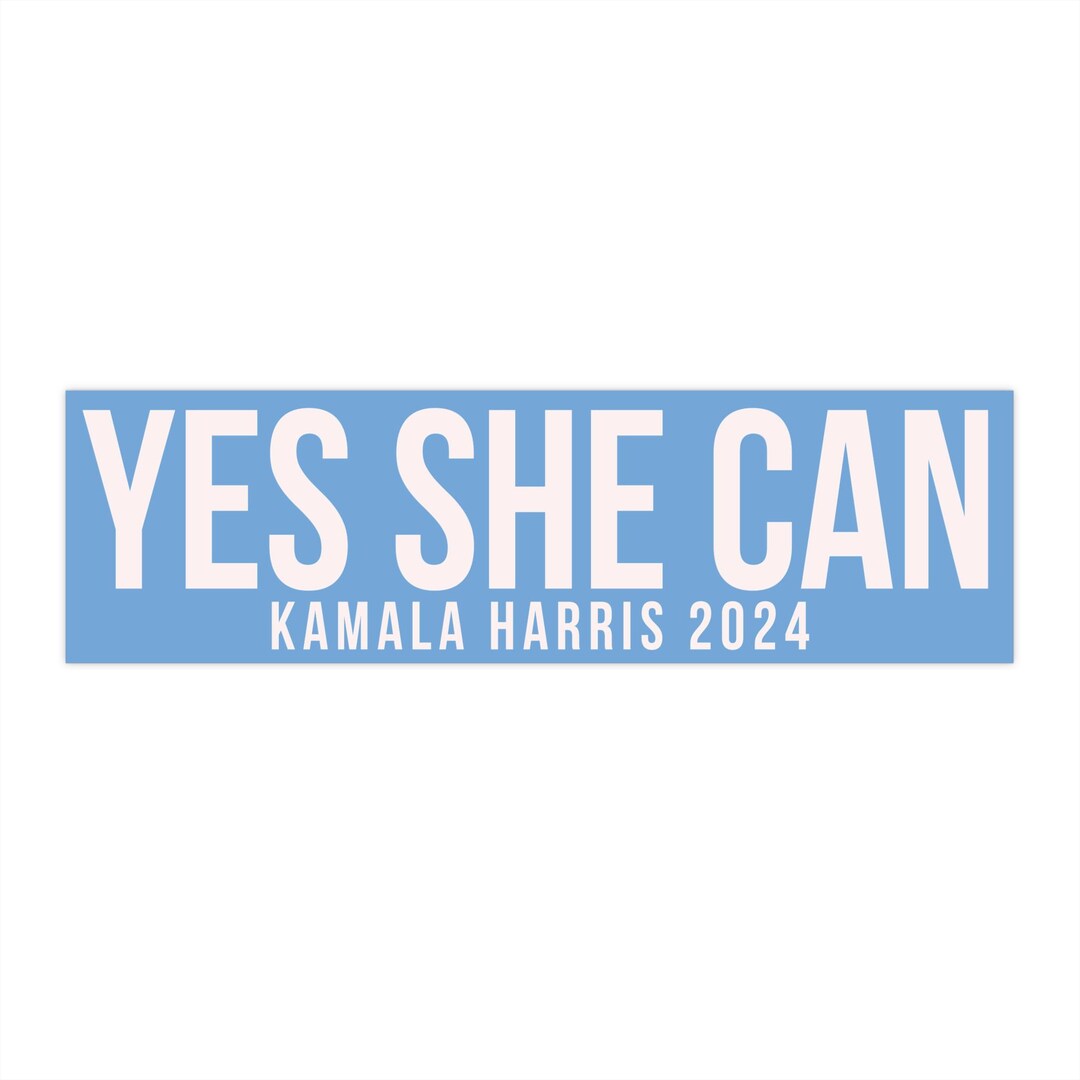 Yes She Can Bumper Sticker, Kamala Harris Bumper Sticker, Democrat ...