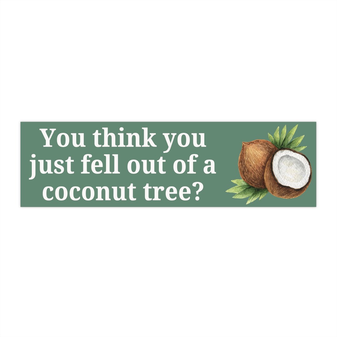 You Think You Just Fell Out of A Coconut Tree Bumper Sticker, Kamala ...