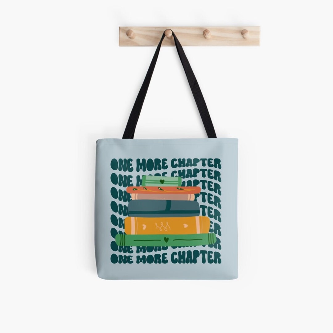 One More Chapter, Book Tote Bag, Library Book Bag, Reading Tote ...