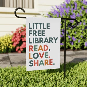 Little Free Library Flag, Read Love Share, Library Garden Flag, Free ...