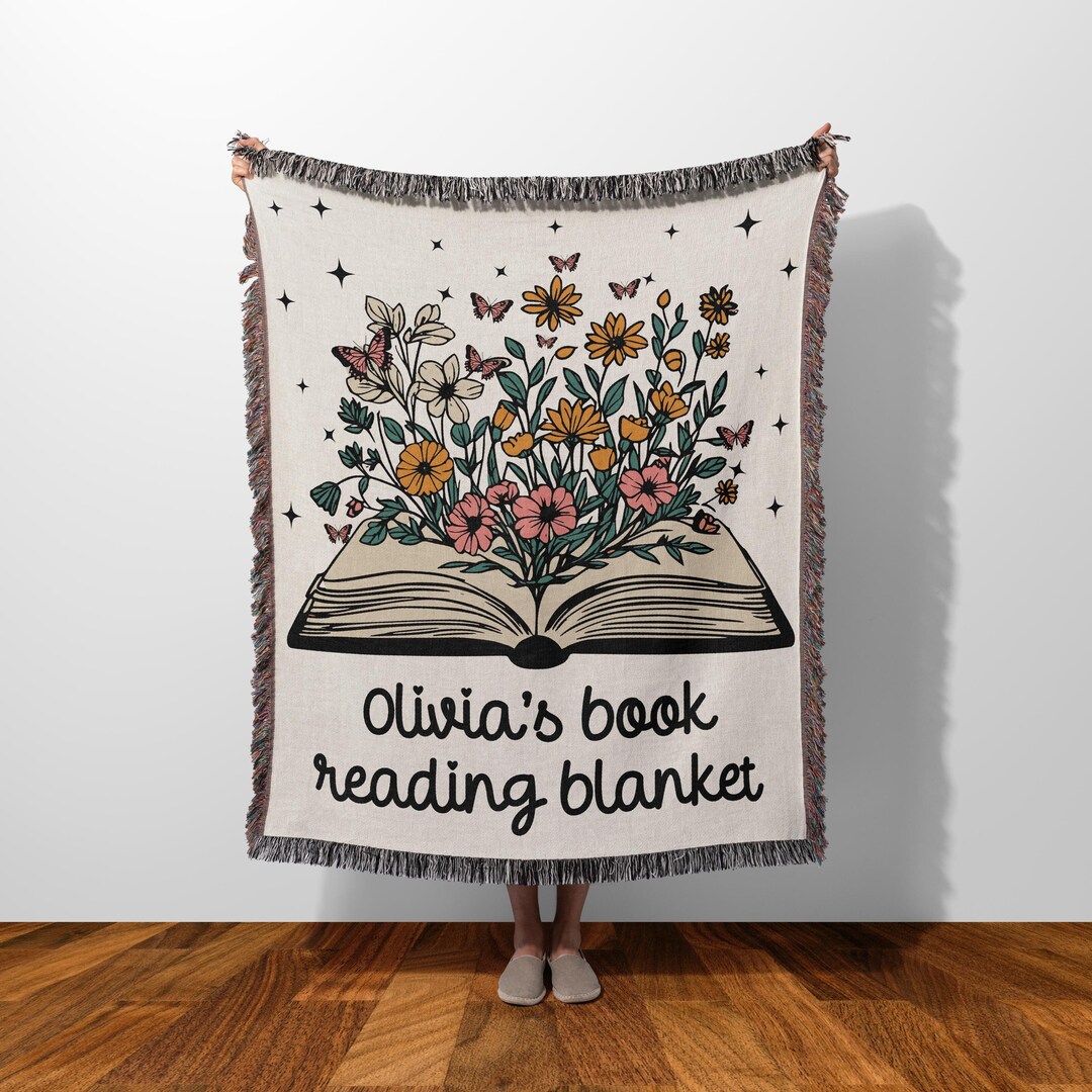 This is My Book Reading Blanket Woven Blanket, Personalized Reader ...