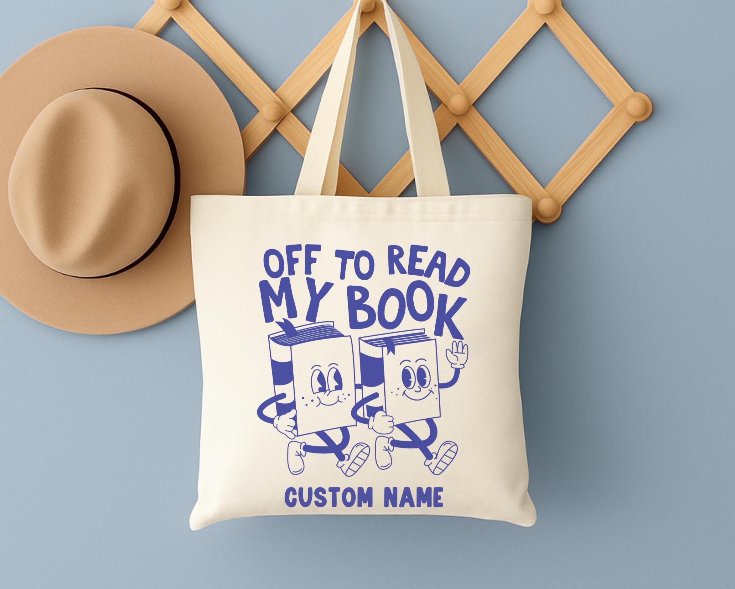 Personalized Book Tote Bag, off to Read My Book Tote Bag, Bookish Tote ...