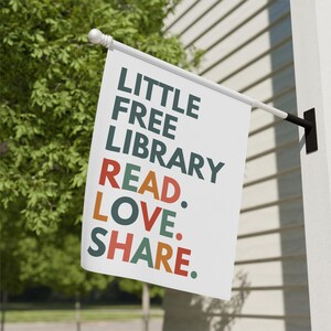 Little Free Library Flag, Read Love Share, Library Garden Flag, Free ...