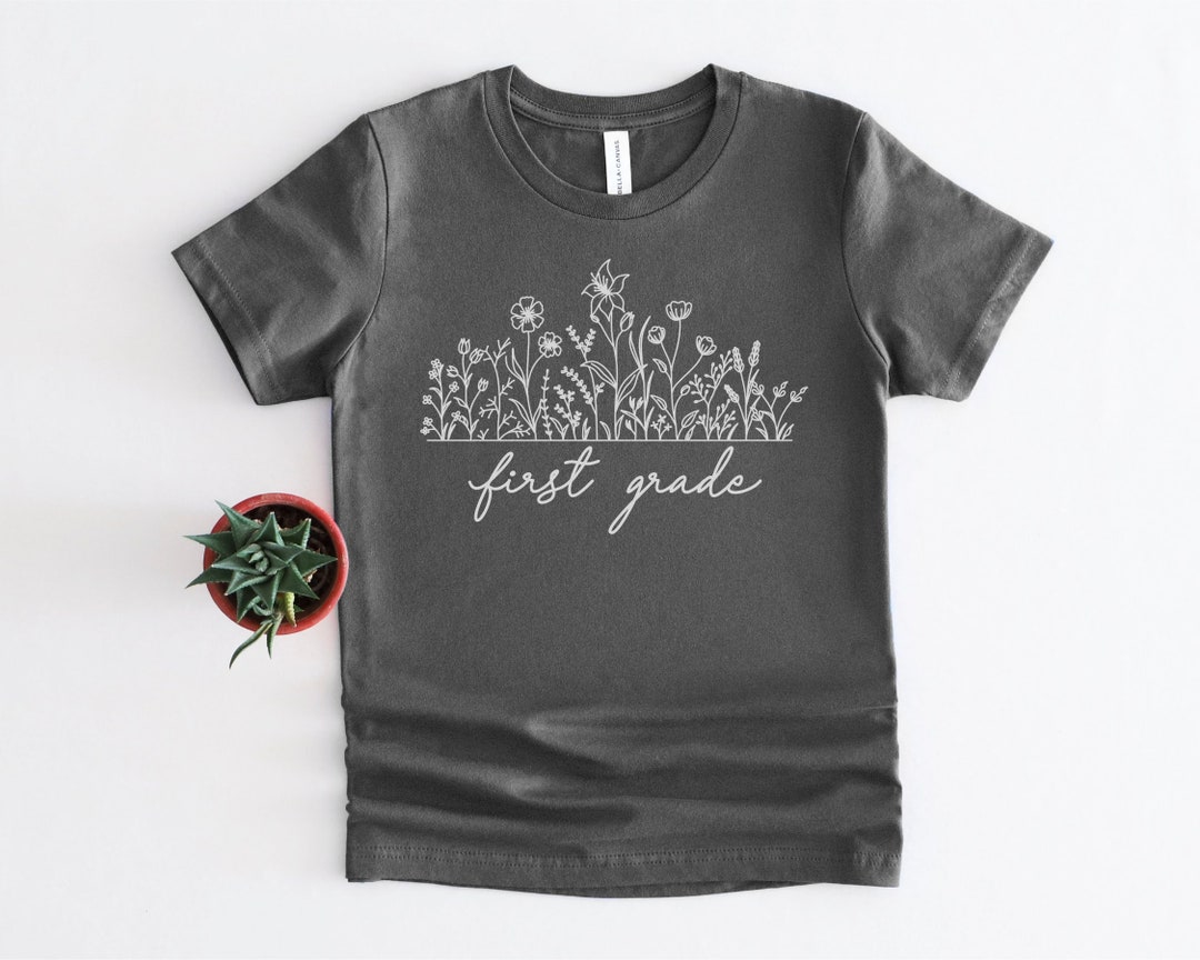 First Grade Shirt for Girls, First Grade Shirt, Floral First Grade ...