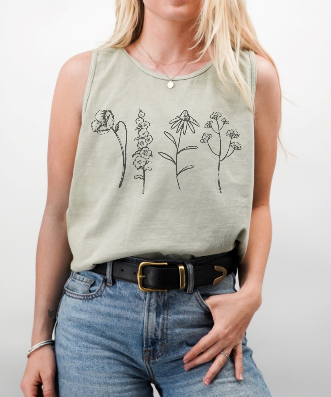 Wildflower Tank Top, Comfort Colors® Tank Top, Flowers Tank Top, Spring ...