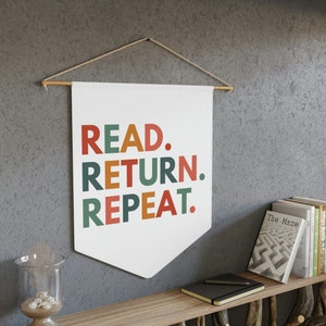 Read Return Repeat, Library Wall Decor, School Library Decor, Librarian ...