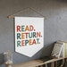 Read Return Repeat, Library Wall Decor, School Library Decor, Librarian ...