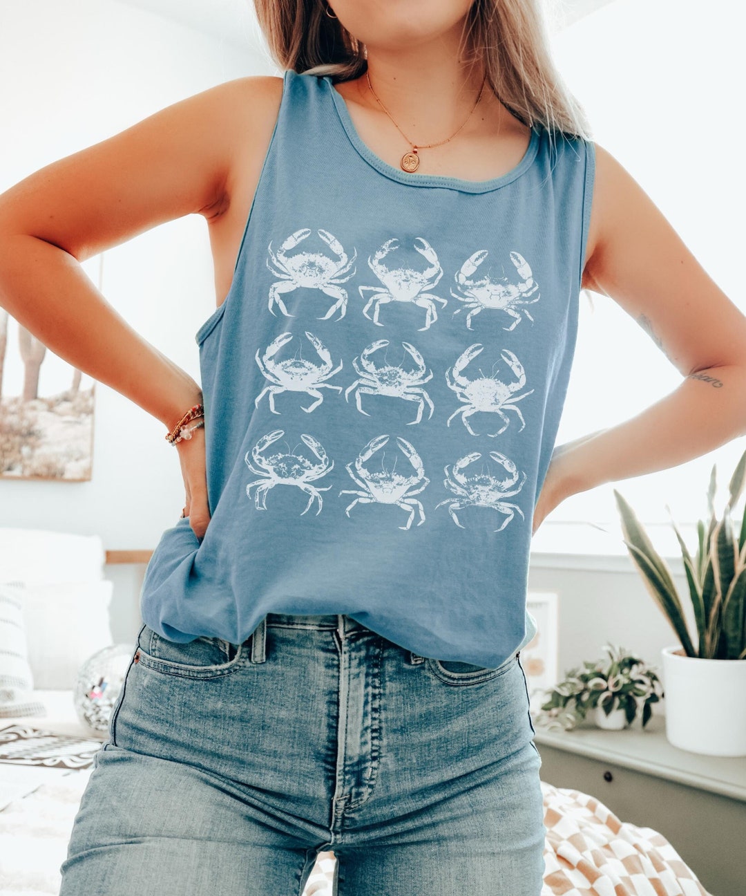 Crab Tank Top, Comfort Colors® Tank Top, Crabs Tank Top, Summer Tank ...