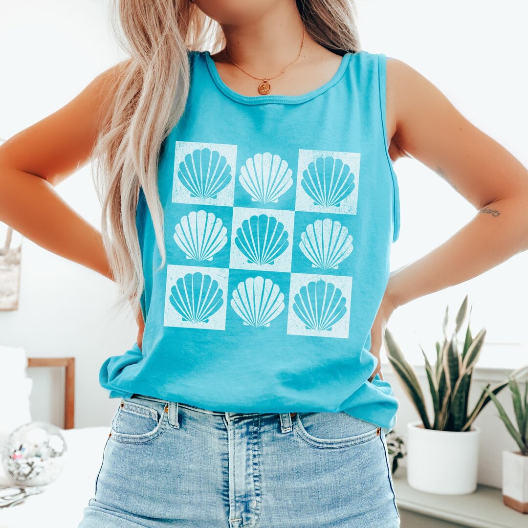 Seashell Tank Top, Comfort Colors® Tank Top, Shells Tank Top, Summer ...