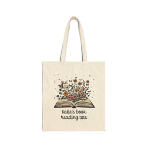 Personalized Book Tote Bag, Book Reading Tote, Reading Tote, Library ...
