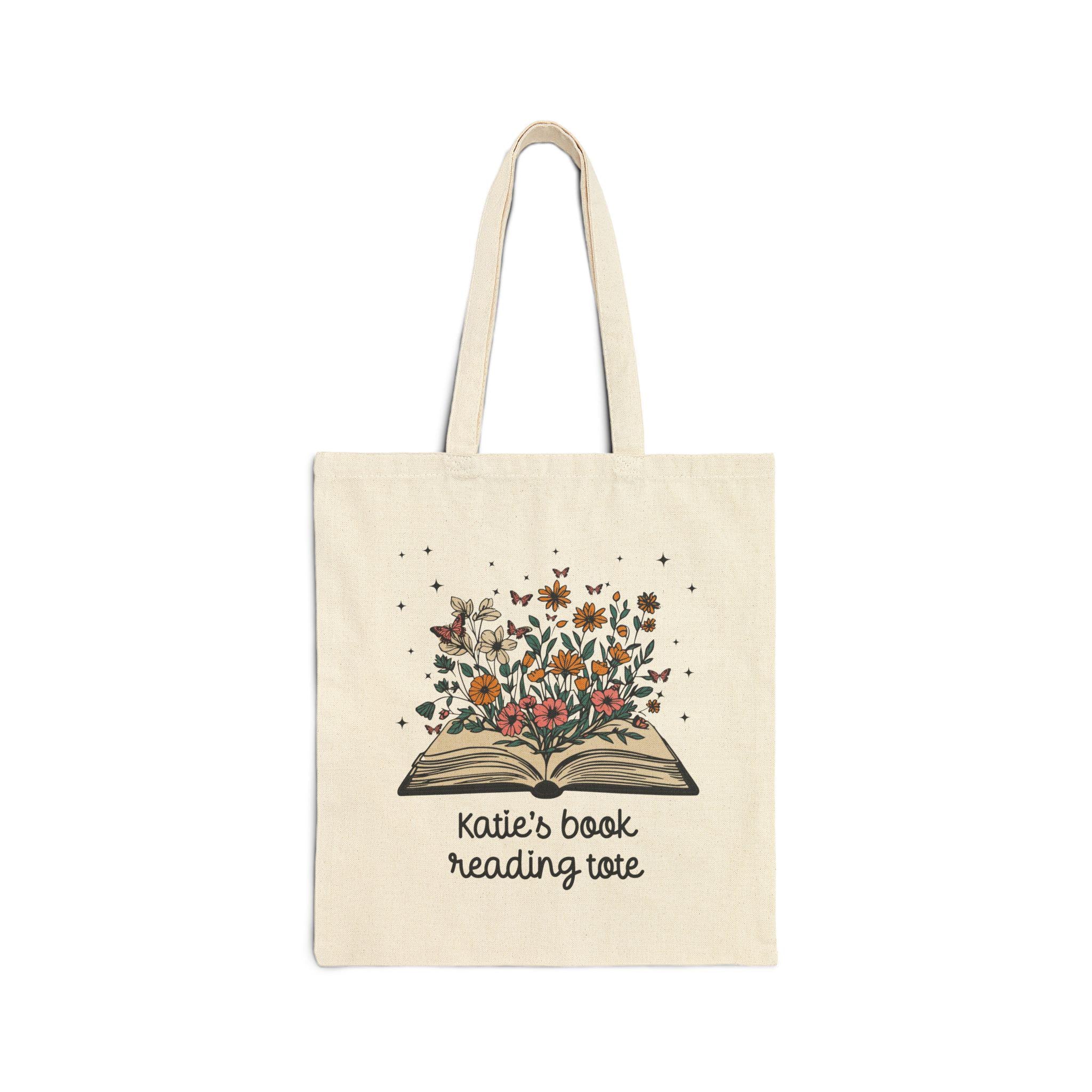 Personalized Book Tote Bag, Book Reading Tote, Reading Tote, Library ...