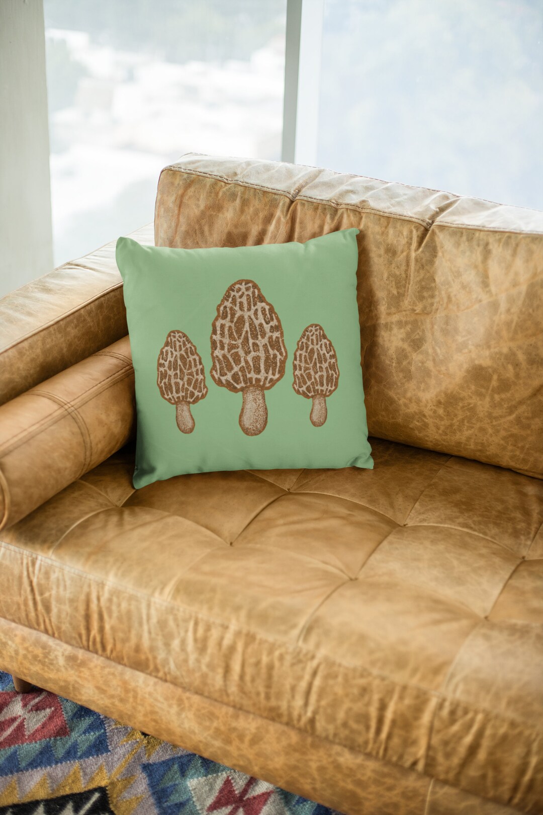 Mushroom Pillow, Morel Mushroom Decor, Cottagecore Decor, Cabin Throw ...