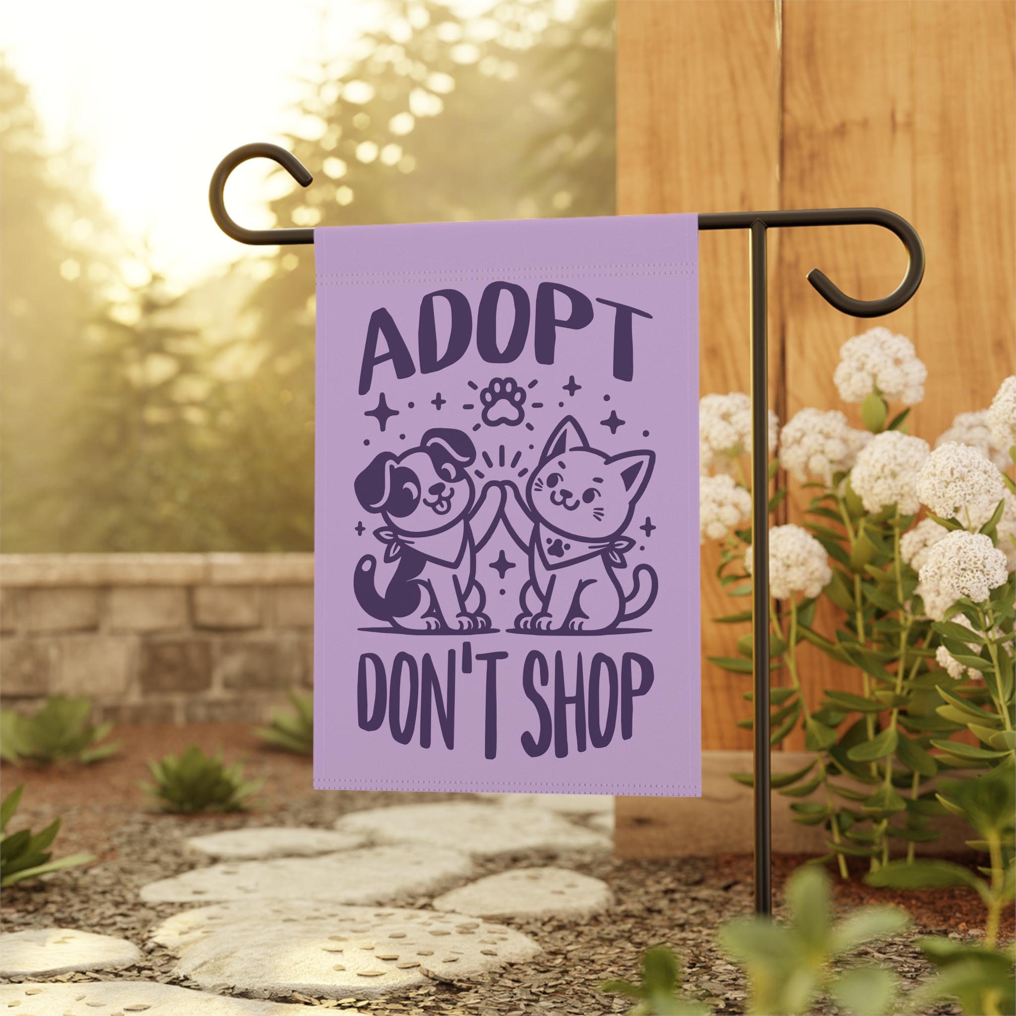 Adopt Don't Shop Garden Flag, Pet Adoption Garden Flag, Animal Shelter ...