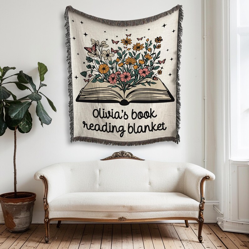 This is My Book Reading Blanket Woven Blanket, Personalized Reader ...